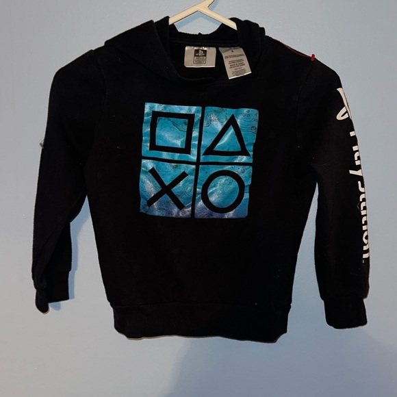 Sony | Shirts & Tops | Official Playstation Kids 8 Hoodie Black Buttons ...
